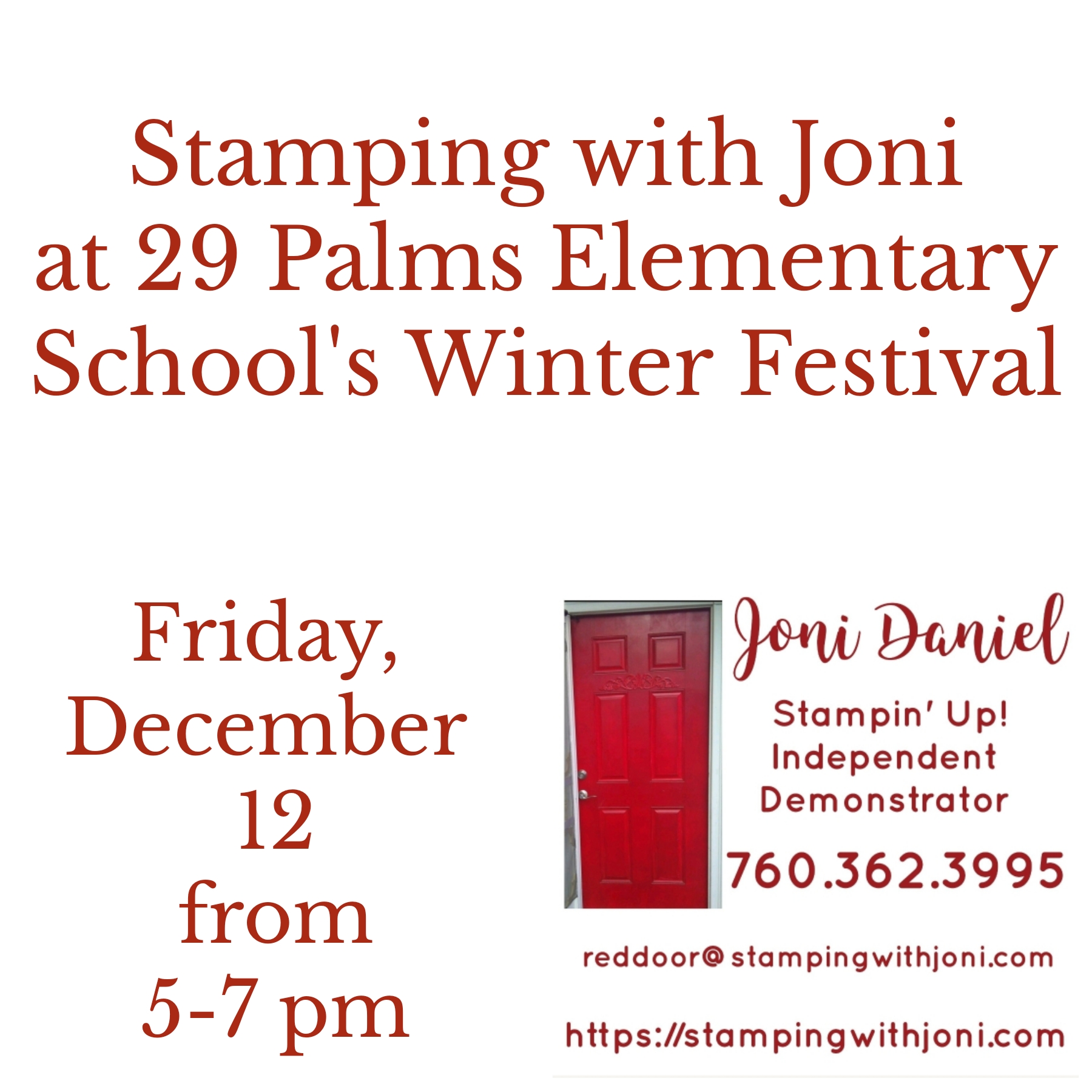 Events for this Weekend!!! – Stamping With Joni and the Red Door Crafters