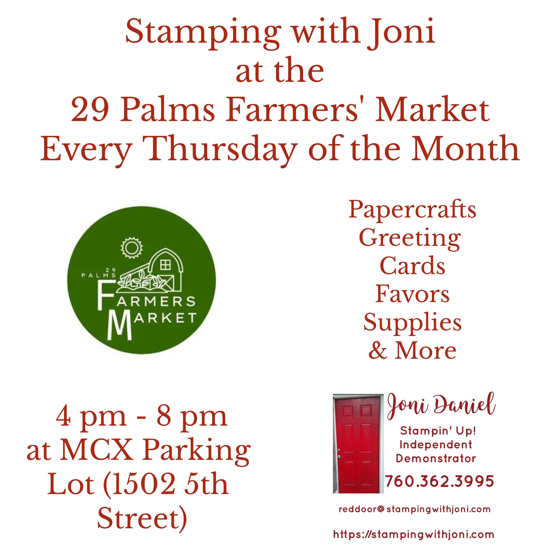 Events for this Week!!! – Stamping With Joni and the Red Door Crafters